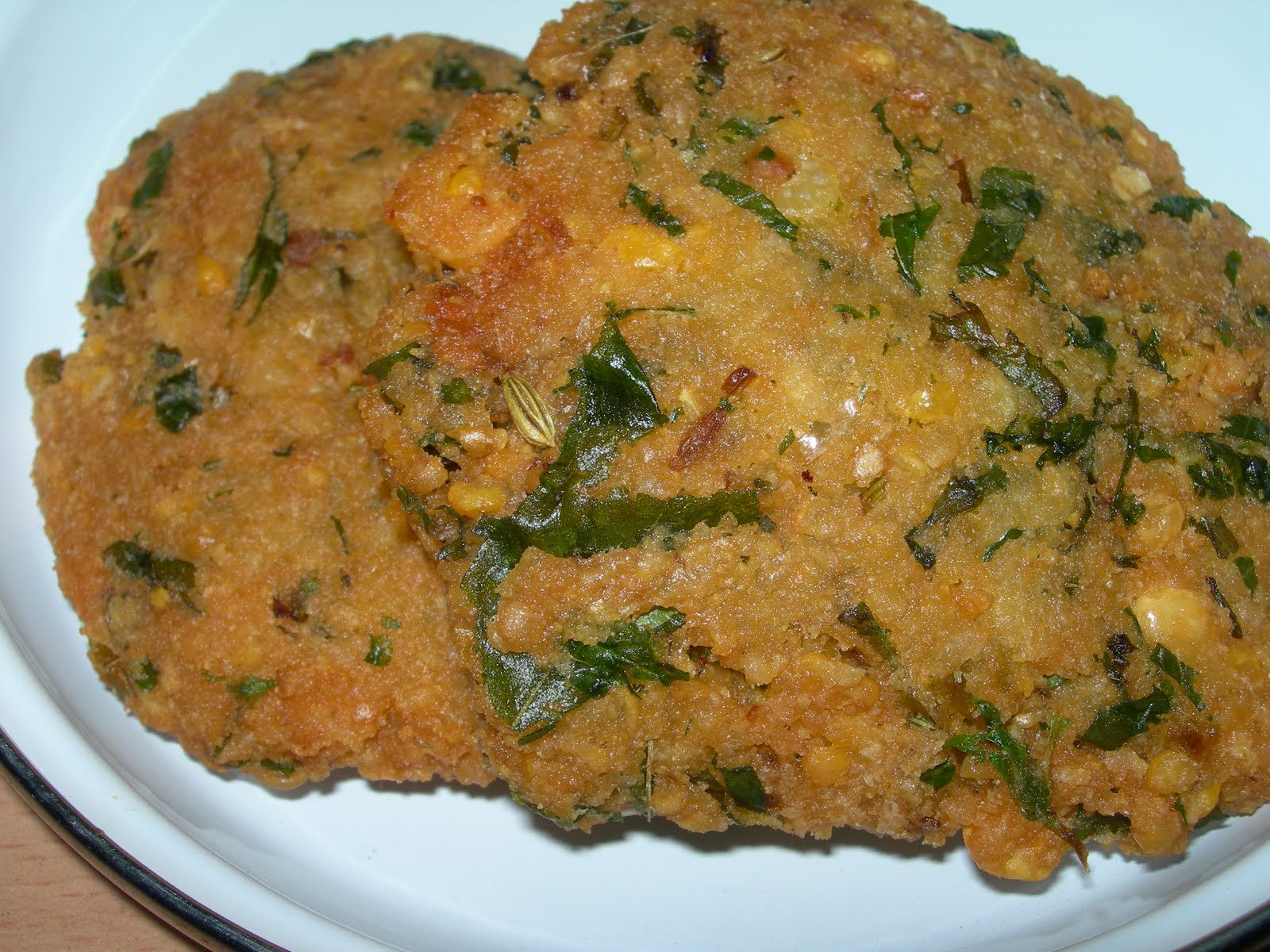 Keerai Vadai - Kamalas Corner